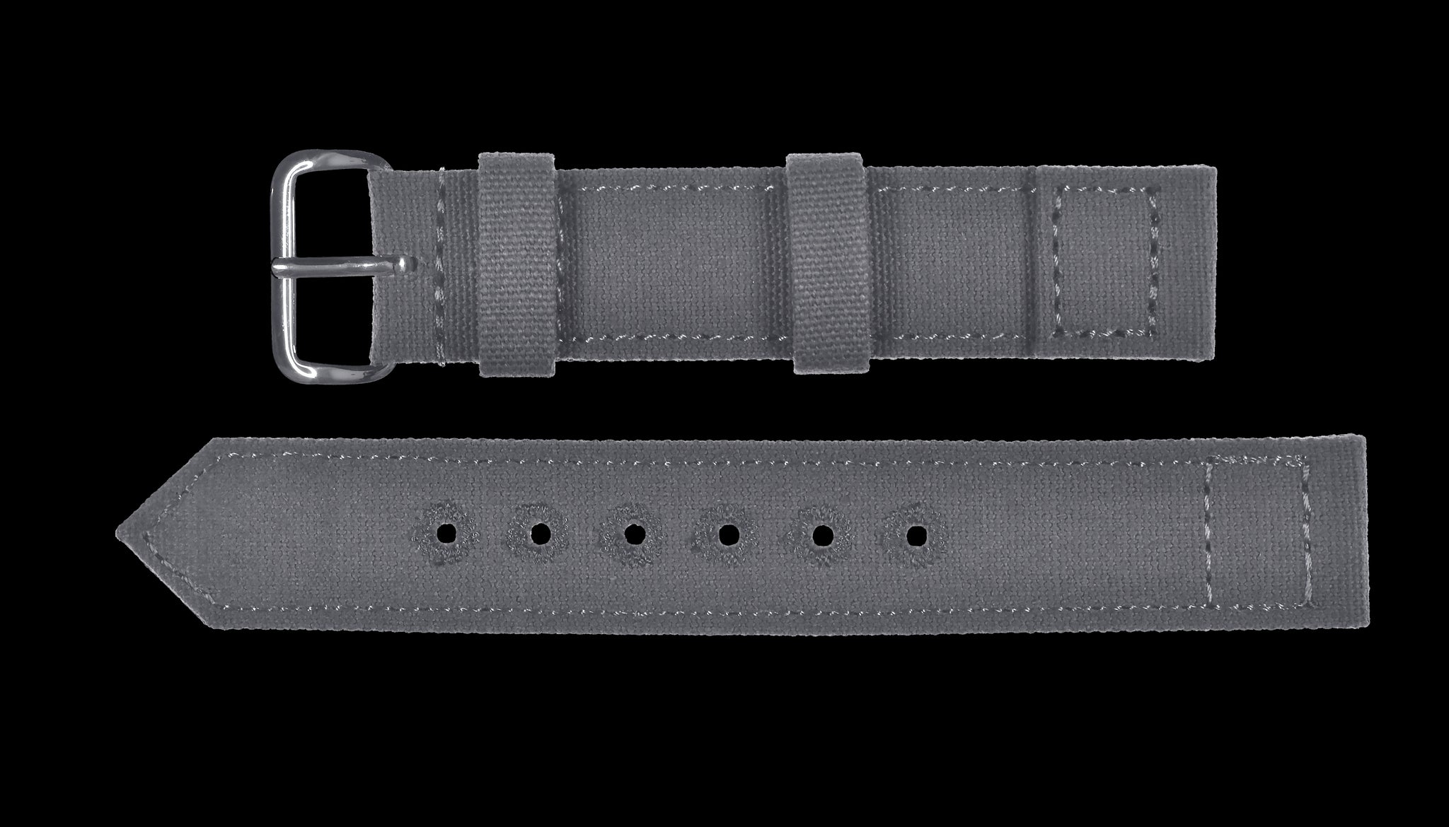 2 Piece Retro Pattern 18mm Canvas Military Watch Strap in Admiralty Gr